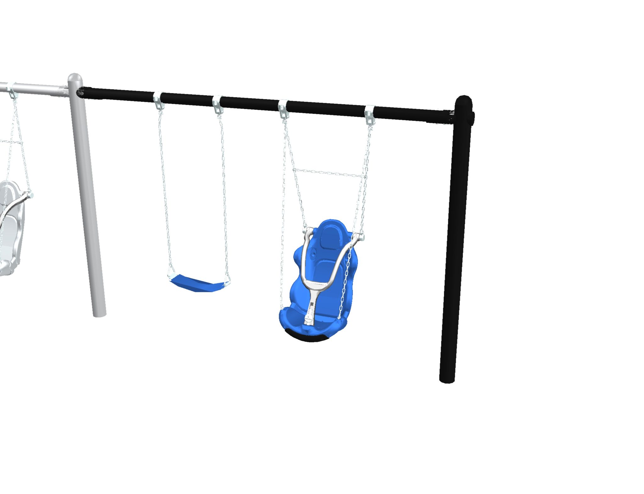 Single Post for Accessible Seat Add-A-Bay 134" Wide Bay | LTC